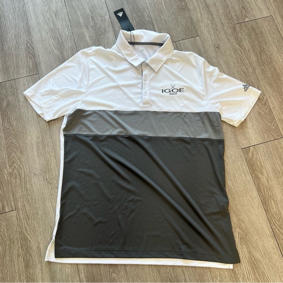 adidas | Shirts | Mens Adidas Igoe Golf Grey And White Color Block Polo ...